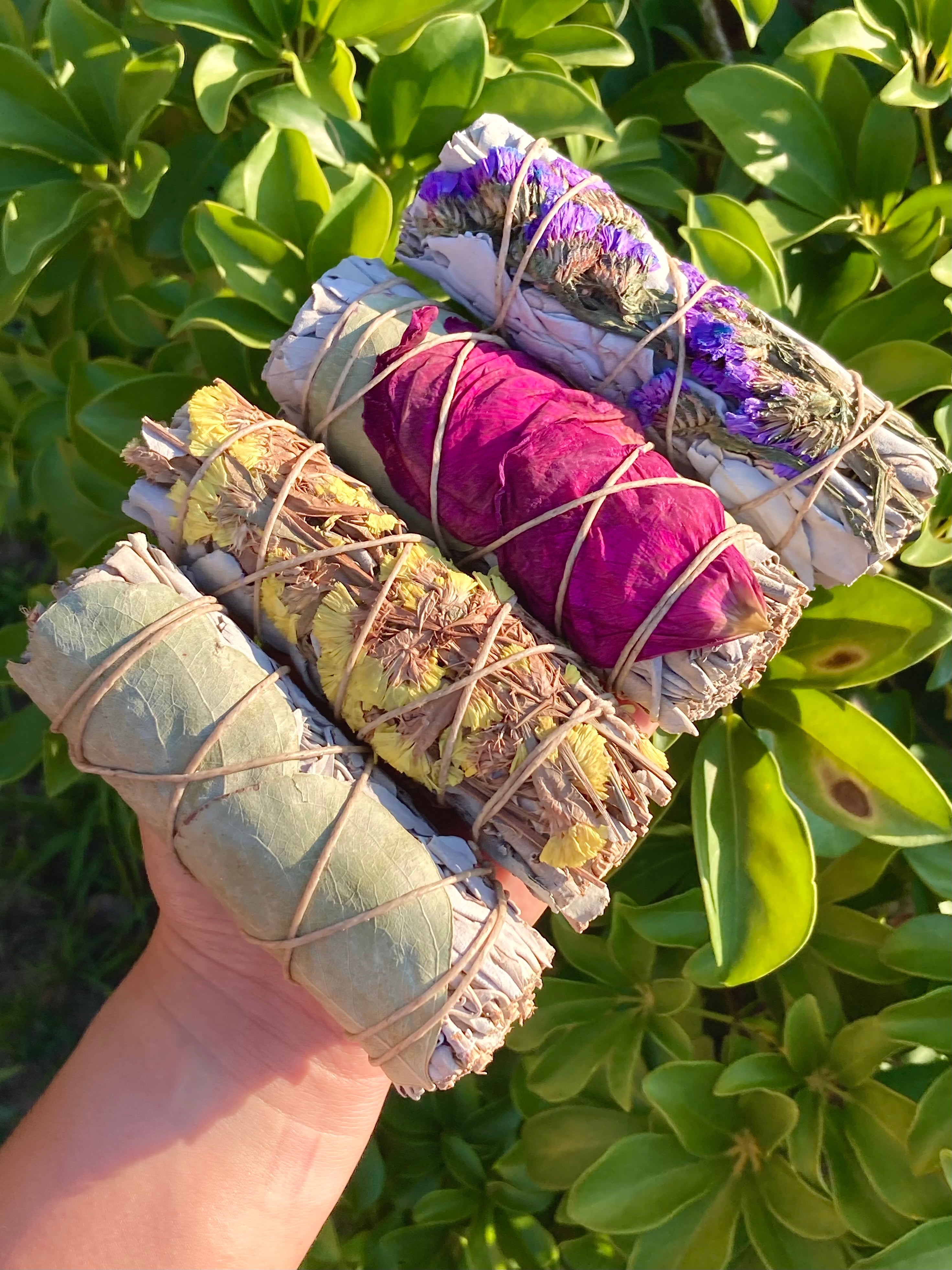 Ceremonial White Sage Bundles for smudging (hand tied with organic hem ...