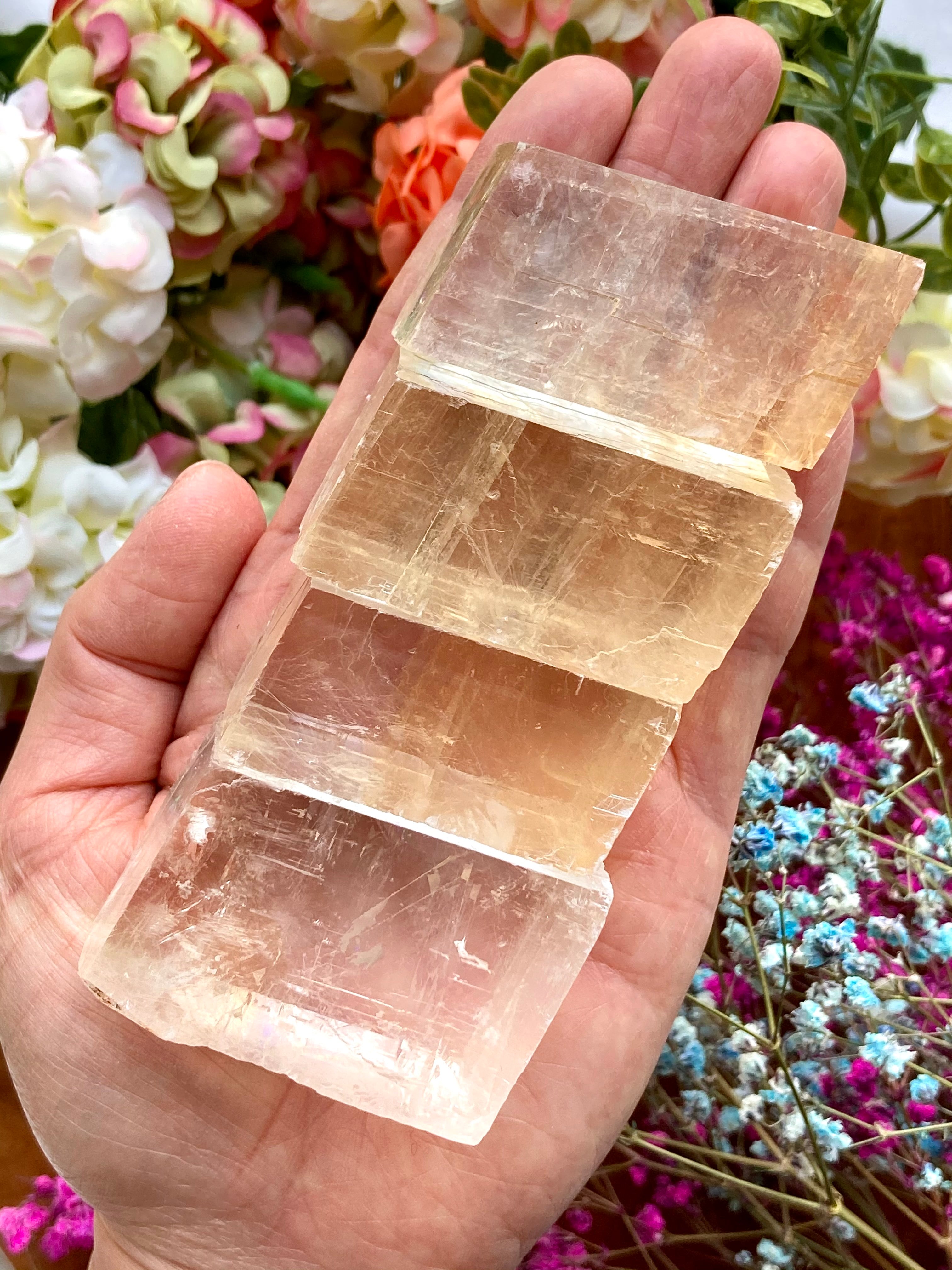 Honey Optical Calcite Cubes | leadership & intellect – The Crystal Van